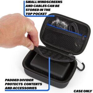 CASEMATIX Travel Case Compatible With DJI Mic 2 Wireless Microphone Kit or Original - Compact Lavalier Microphone Protection to Carry Lav Mic in Charging Case and Small Accessories