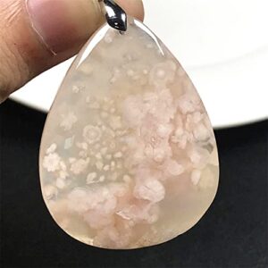 Natural Cherry Agate Pendant Jewelry For Women Men 43x33x9mm Beads Crystal Stone Sliver Gemstone AAAAA