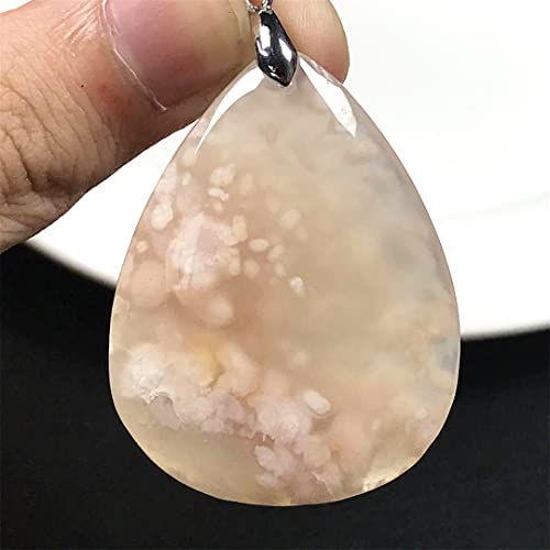 Natural Cherry Agate Pendant Jewelry For Women Men 43x33x9mm Beads Crystal Stone Sliver Gemstone AAAAA