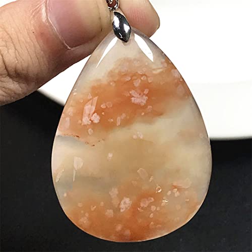 DUOVEKT Natural Cherry Agate Pendant Jewelry For Women Men 48x35x8mm Beads Crystal Stone Sliver Gemstone AAAAA