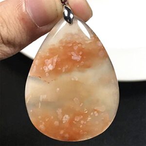 DUOVEKT Natural Cherry Agate Pendant Jewelry For Women Men 48x35x8mm Beads Crystal Stone Sliver Gemstone AAAAA