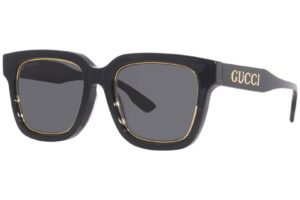 gucci script sunglasses, black black grey, one size