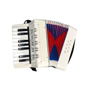 boriyam accordion 17 keys 8 bass,toys for children and adult beginners，accordion instrument ，early learning enlightenment instrument (white)