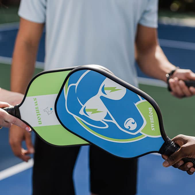 Pickleball Paddle by Swinton Pickleball with Durable Graphite Face and Premium Plush Grip (Blue)