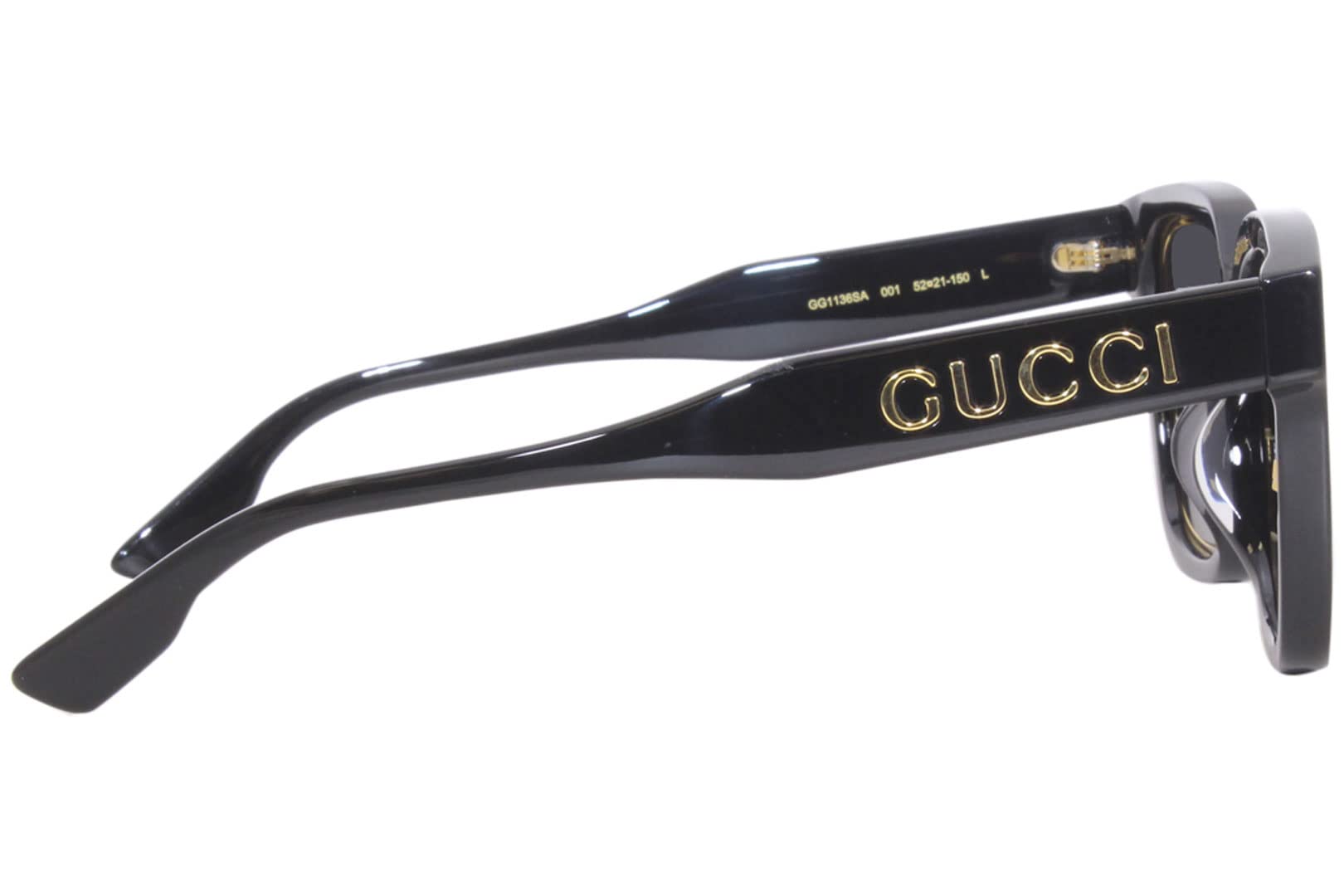 Gucci Script Sunglasses, Black Black Grey, One Size