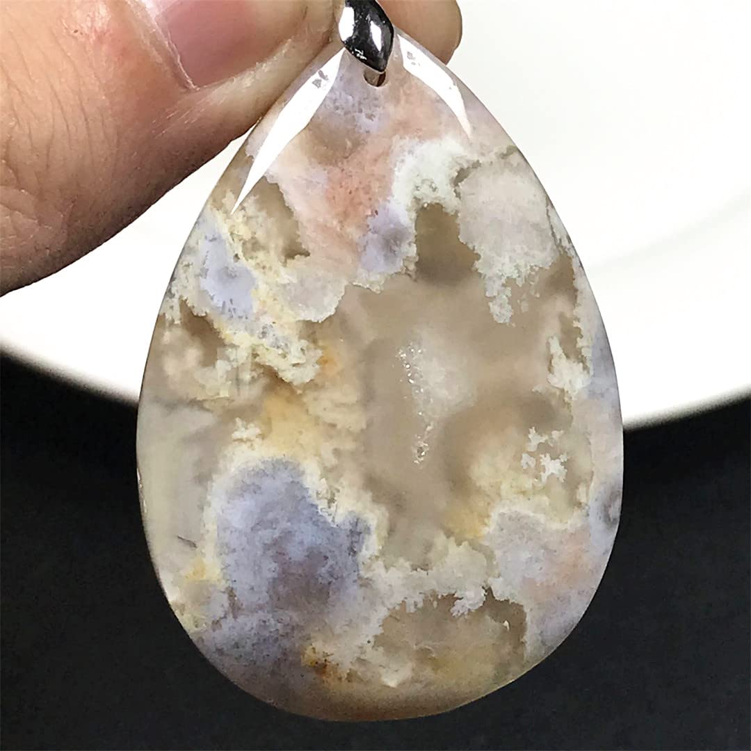 Natural Cherry Agate Pendant Jewelry For Women Men 48x33x8mm Beads Crystal Stone Sliver Gemstone AAAA