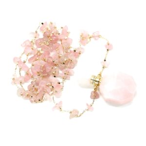 1pc natural stone perfume bottle necklace pink quartz pendant charms for elegant women love romantic gift