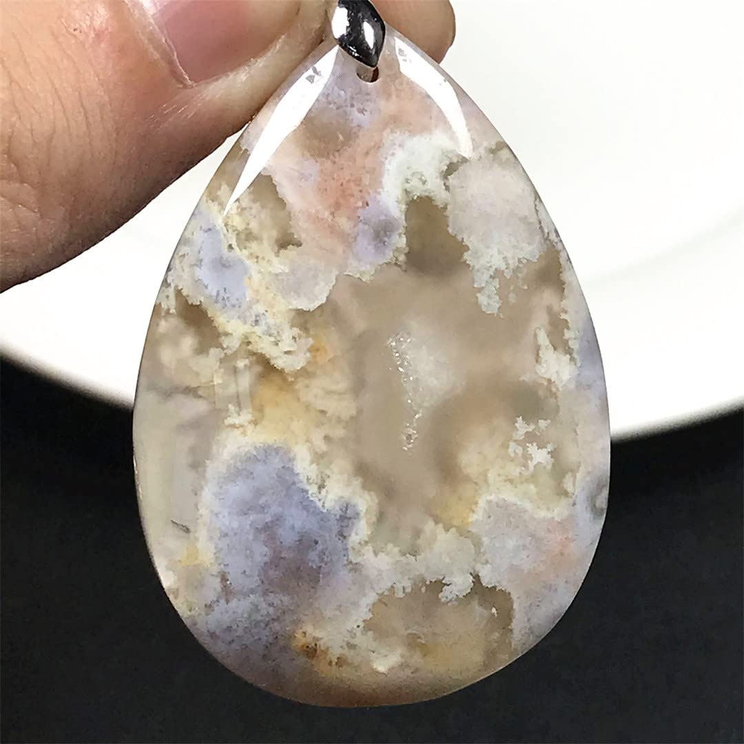 Natural Cherry Agate Pendant Jewelry For Women Men 48x33x8mm Beads Crystal Stone Sliver Gemstone AAAA