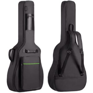 cahaya 𝗔𝗰𝗼𝘂𝘀𝘁𝗶𝗰 𝗚𝘂𝗶𝘁𝗮𝗿 𝗕𝗮𝗴 0.35 in thick padding for 40 41 42 in acoustic guitars waterproof dual adjustable shoulder strap guitar case gig bag with back hanger loop, green cy0291