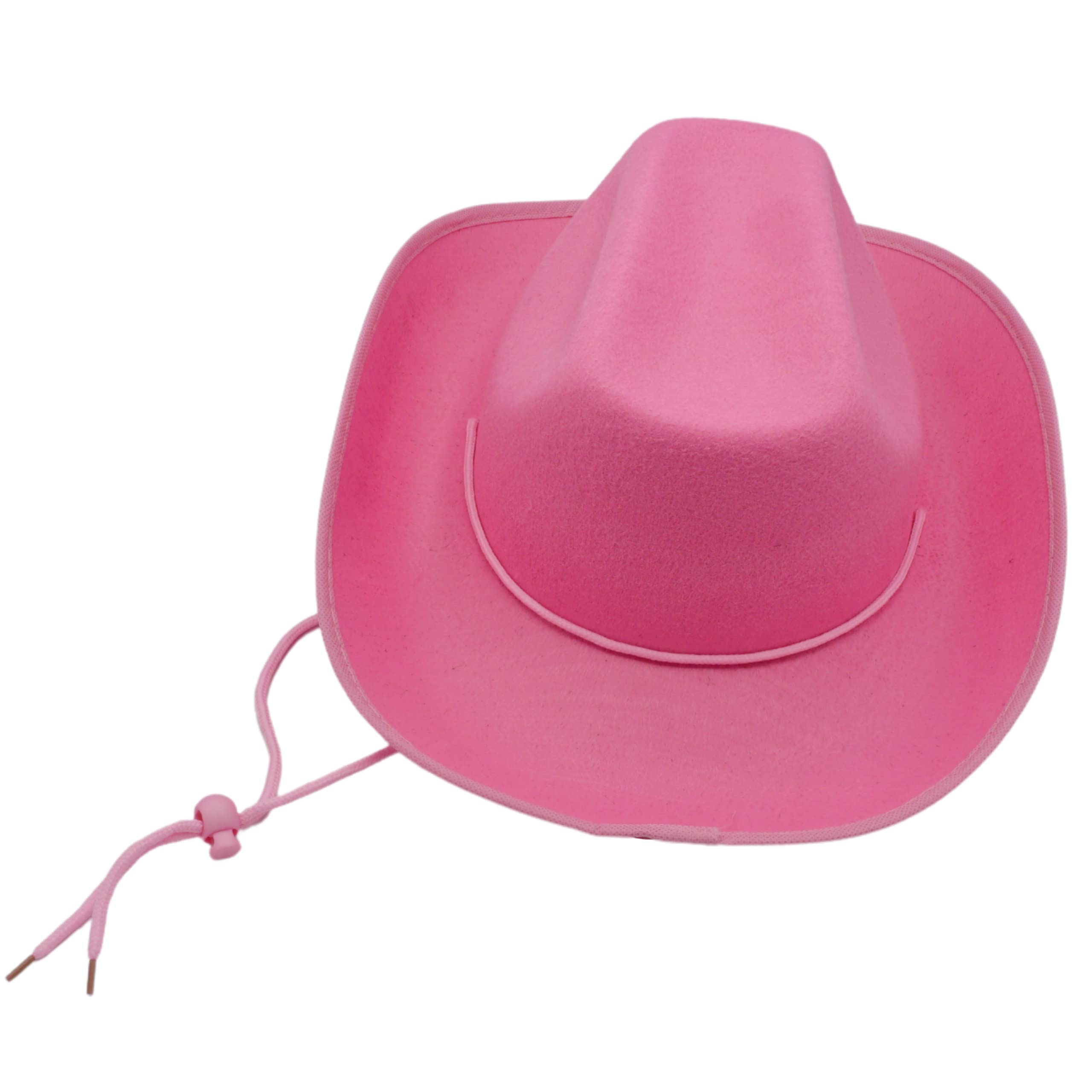 4E's Novelty Cowboy Hat for Women & Men, Felt Cowgirl Hat for Adults, Western Party Dress Up Accessories (Pink)