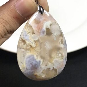 Natural Cherry Agate Pendant Jewelry For Women Men 48x33x8mm Beads Crystal Stone Sliver Gemstone AAAA