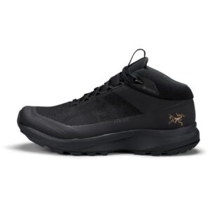 arc'teryx aerios fl 2 mid gtx shoe women's | fast and light gore-tex hiking shoe | black/black, 7.5