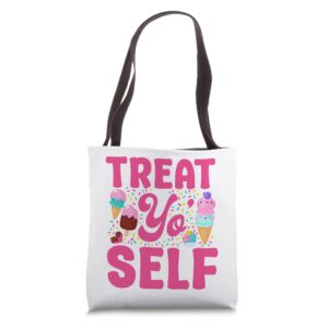 ice cream cone popsicle treat yo' self tote bag