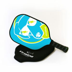 pickleball paddle by swinton pickleball with durable graphite face and premium plush grip (blue)