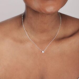 Sewyer Cubic Zirconia Diamond Choker Necklace for Women 14K Gold Plated CZ Necklaces Dainty CZ Solitaire Pendant Bridesmaid Everyday Jewelry Gifts