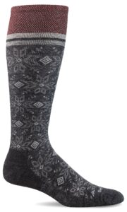 sockwell women's winterland moderate graduated compression sock, charcoal - m/l