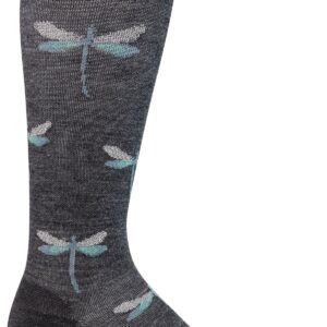 Sockwell Women's Dragonfly Moderate Graduated Compression Sock, Charcoal - M/L