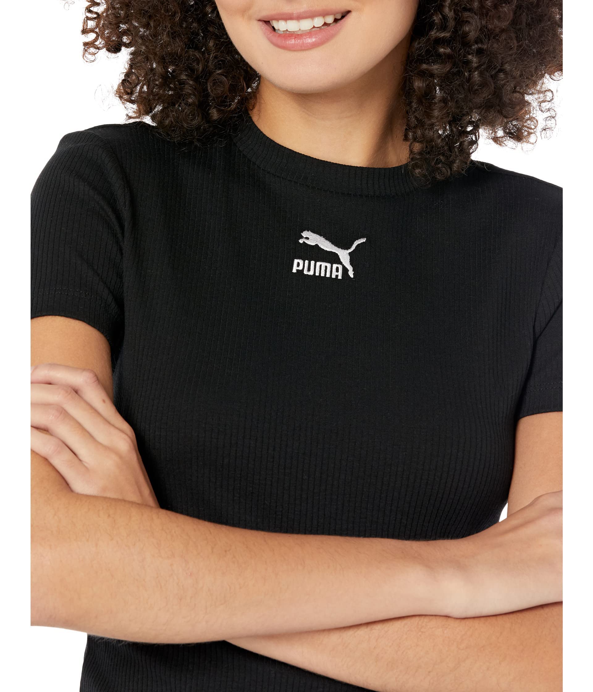 PUMA Classics Ribbed Tee Dress Puma Black SM