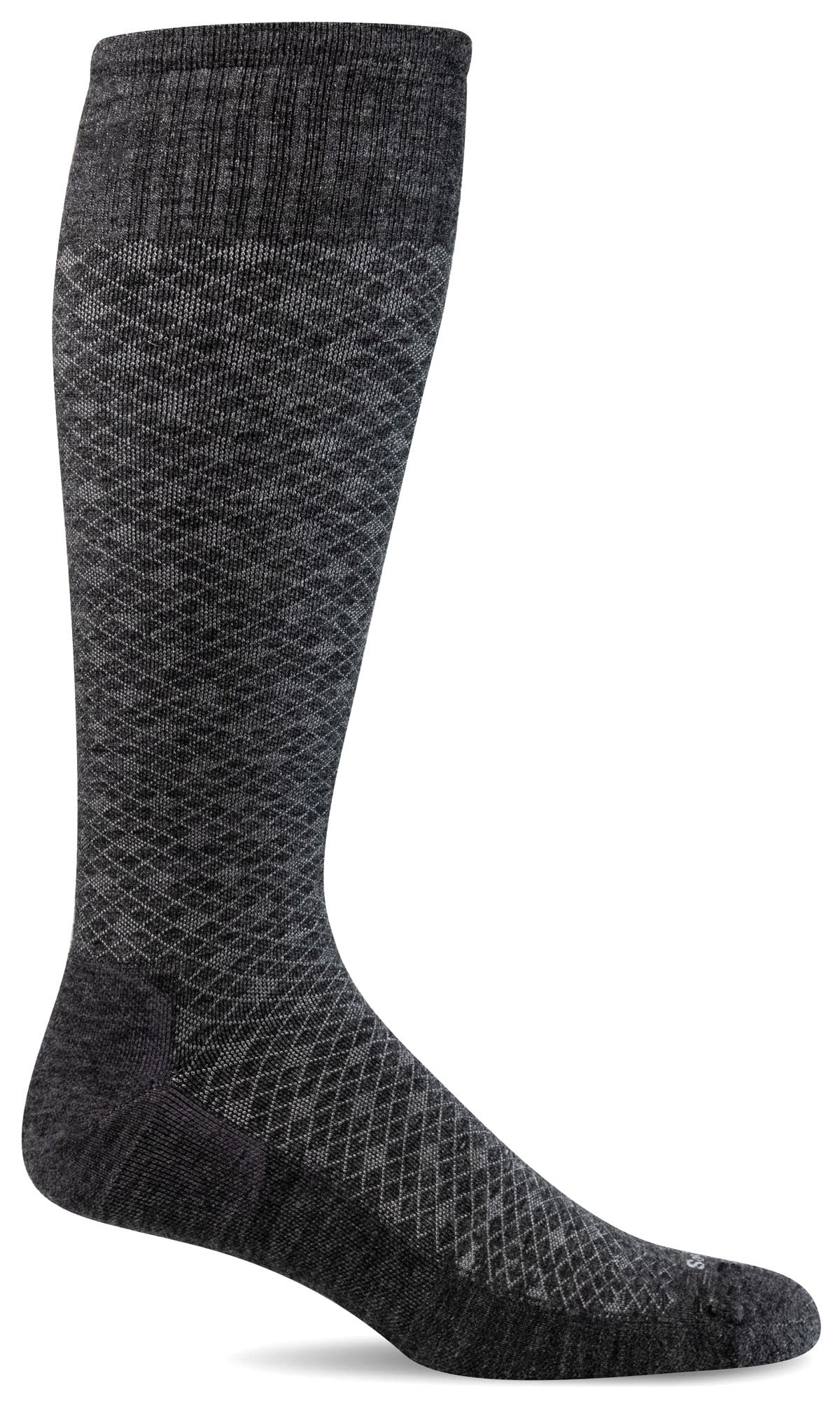 Sockwell Men's Featherweight Moderate Graduated Compression Sock, Charcoal - M/L