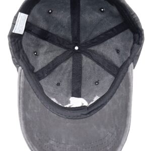 Unisex UFO Bigfoot Denim Hat Adjustable Washed Dyed Cotton Dad Baseball Caps (One Size, Embroidered Black)