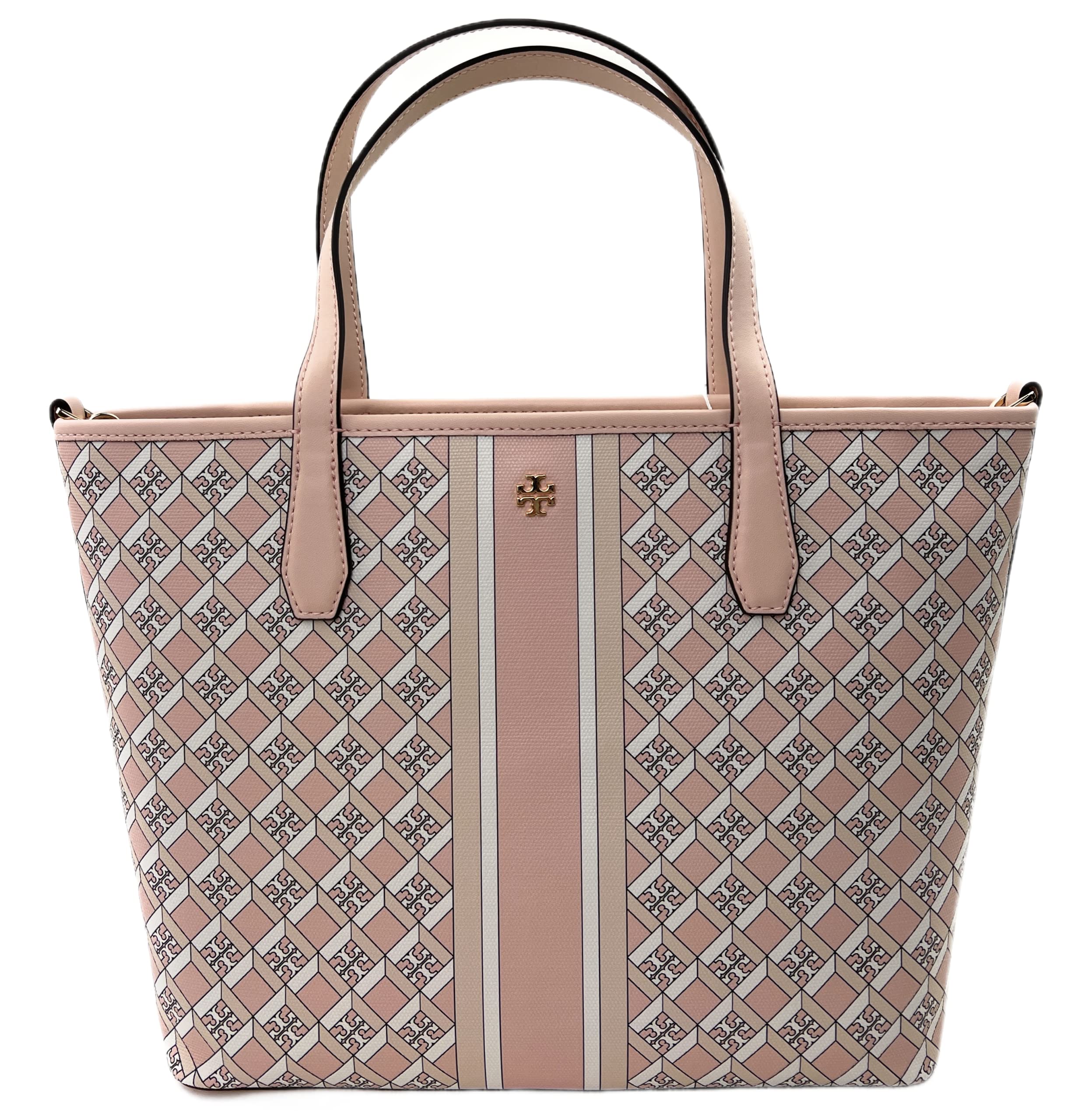 Tory Burch Women's Geo Logo Mini Top Zip Tote (Dusted Blush)