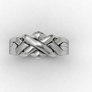 OFLIUM 4 Band classical Handmade 925 sterling silver Turkish puzzle ring interlock knot ring silver (8)