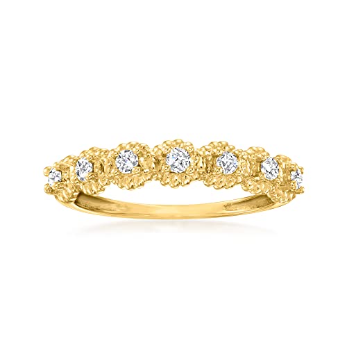 Canaria 0.25 ct. t.w. Diamond Flower Ring in 10kt Yellow Gold. Size 7