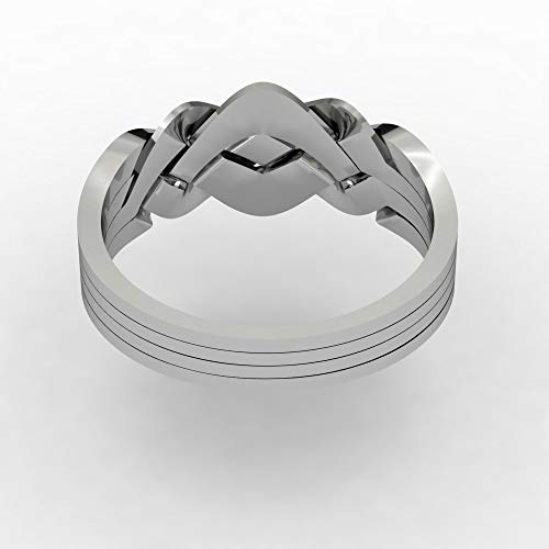 OFLIUM 4 Band classical Handmade 925 sterling silver Turkish puzzle ring interlock knot ring silver (8)