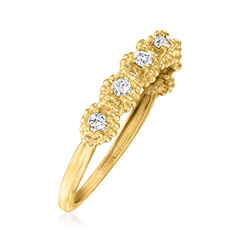 Canaria 0.25 ct. t.w. Diamond Flower Ring in 10kt Yellow Gold. Size 7