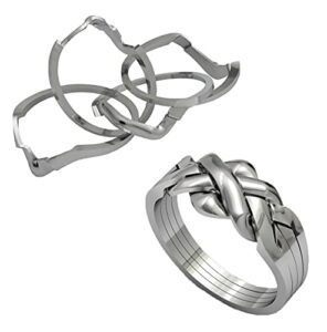 oflium 4 band classical handmade 925 sterling silver turkish puzzle ring interlock knot ring silver (8)