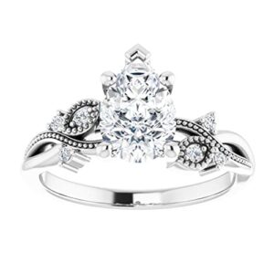 siyaa gems 2 ct pear moissanite engagement ring wedding bridal ring set, diamond ring, anniversary solitaire halo-setting accented promise vintage antique silver ring for her (6)