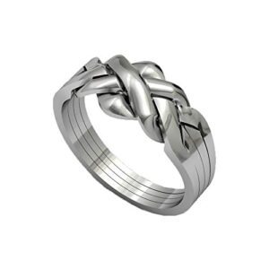 OFLIUM 4 Band classical Handmade 925 sterling silver Turkish puzzle ring interlock knot ring silver (8)