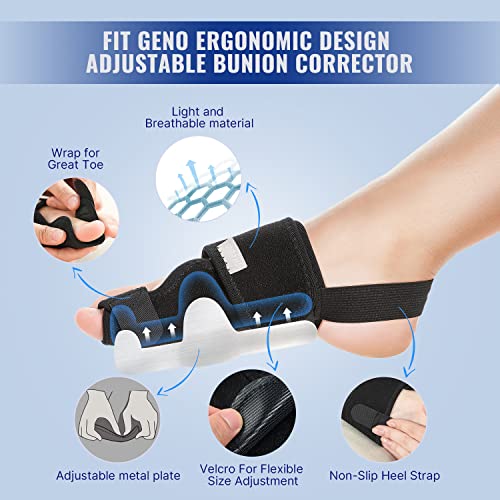 Fitgeno Bunion Corrector Women & Men Big Toe: Foot Straightener Splint Brace - Adjustable Bunyan Correction Orthopedic for Hallux Valgus Pain Relief 2 Pcs