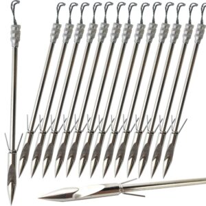 nsbell 15pcs 5.7" fish shooting darts fishing arrows stainless steel fishing arrowheads dartfor fishing slingshot darts (silver)