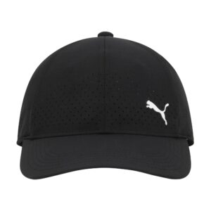 puma unisex air mesh performance adjustable snapback baseball hat (black)