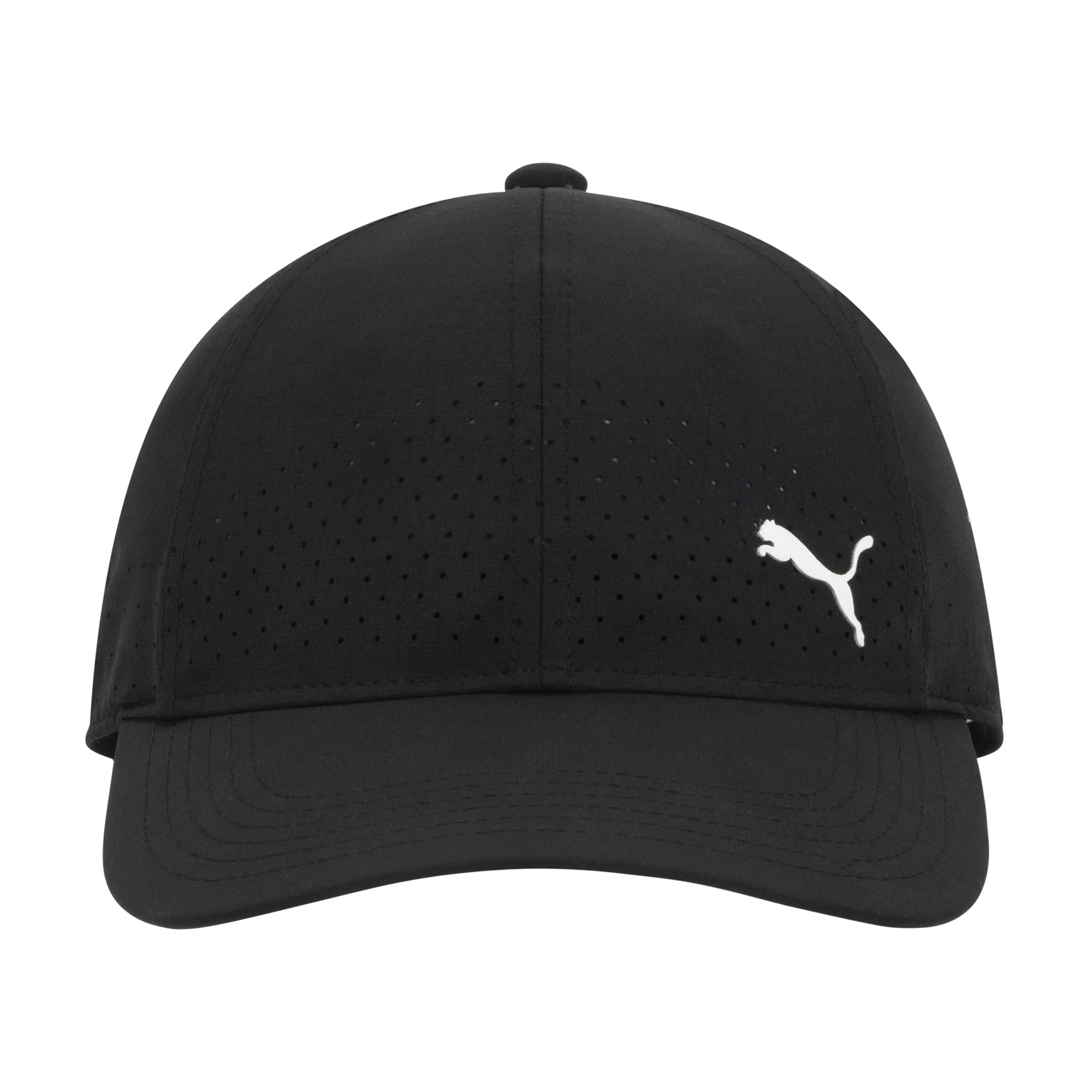 PUMA Unisex Air Mesh Performance Adjustable Snapback Baseball Hat (Black)