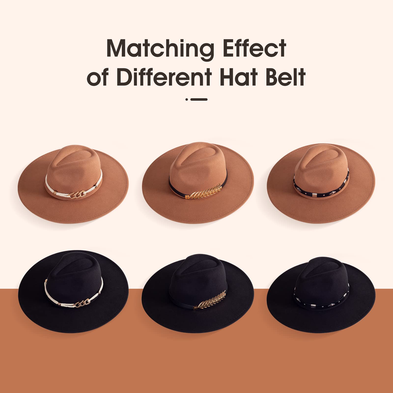 2 Pack Wide Brim Fedora Hats for Women Men, Stylish Fedora Hats for Women Classic Felt Fedora Hats with Belt Buckle Felt Panama Hat