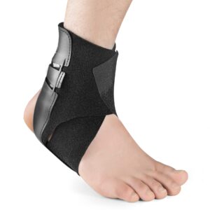 sprained ankle support, ankle support brace for men women, sprains ankle boot stabilizer, injury prevention/recovery ankle sprain brace basketball volleybal sports soccer(m-right)