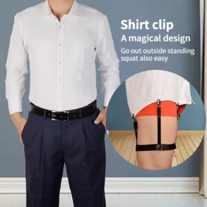 Bexicsea 2pairs Mens Shirt Stays For Shirt Tucking,Adjustable Elastic Holder Shirt Garters(2Black+2Beige) …