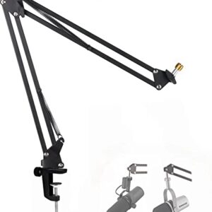 SM7B and MV7 Boom Arm, Heavy Duty Mic Arm Desk Mount Adjustable Suspension Mic Stand Compatible with Shure SM7B and Shure MV7 Vocal Dynamic Microphone