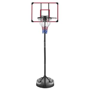 aokung teenagers height adjustable 7.5-9.2 'basket 32 ''backboard portable basket system for indoor & outdoor use, black