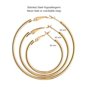 8 Pairs Stainless Steel Gold Hoop Earrings Huggie Cuff Earrings Sets for Multiple Piercing Hoops and Studs Earrings Set Cartilage Small CZ Earrings Ball Earrings Set for Women