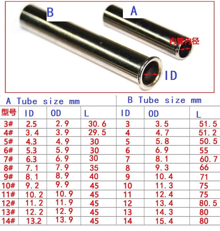 LureSport 5 Sets Connecting Tube A Brass Ferrules Chrome Plated Rod Fishing Rod Building Component Repair Pole DIY Accessory (1pc Each Size 9 10 11 12 13)