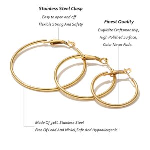 8 Pairs Stainless Steel Gold Hoop Earrings Huggie Cuff Earrings Sets for Multiple Piercing Hoops and Studs Earrings Set Cartilage Small CZ Earrings Ball Earrings Set for Women