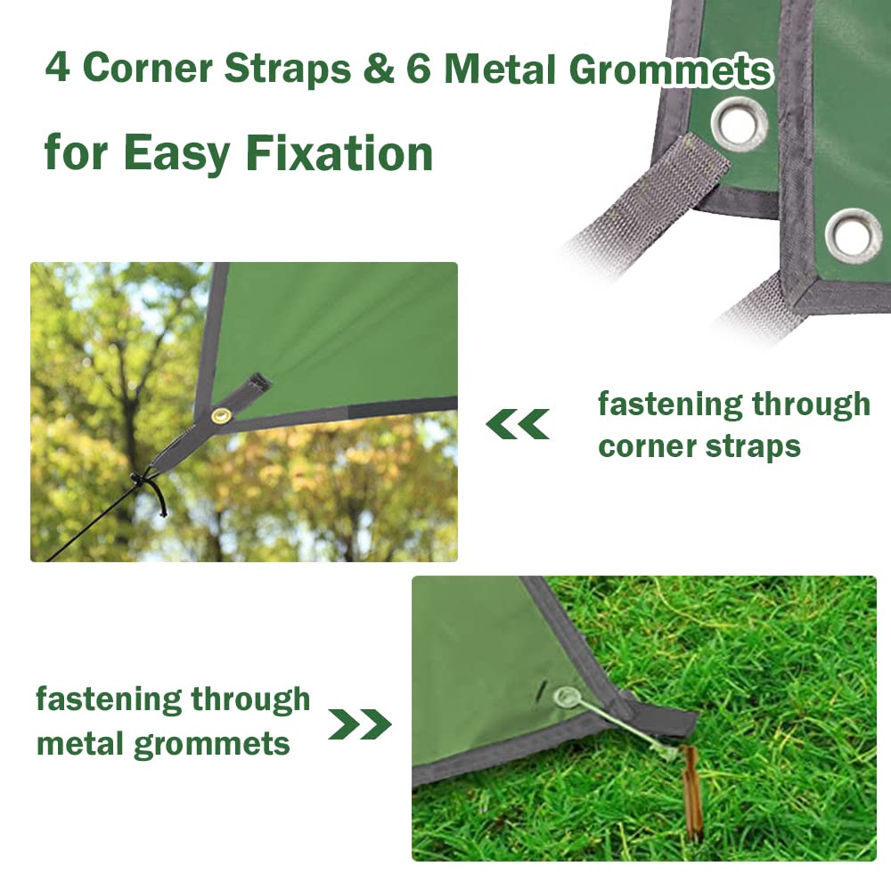 Tent Footprint + Pop Up Tent, 6 Person Camping Tent & Large Waterproof Tent Ground Cloth for Camping Hiking Picnic