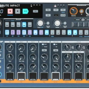 Arturia DrumBrute Impact Analog Drum Machine BUNDLE with 2x Pig Hog MIDI Cable 6ft, Power Supply, and Polishing Cloth - Beat Making Equipment with 10 Drum Sounds, 64 Patterns with 64 Steps