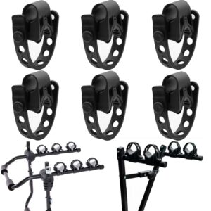 asendiway 6pcs/set bike rack straps replacement bicycle hitch strap cradle bike carrier mount rubber strap black spare hooks car racks accessories truck hitch fit 1" diameter tubes