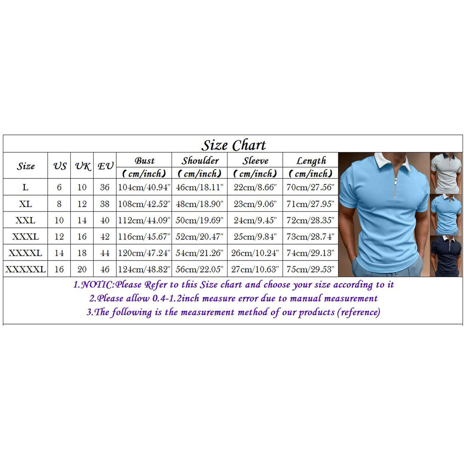 Mens Short Sleeve Shirts Casual Slim Fit Golf Polo Shirt Turn-Down Collar Zipper Quick Dry Active Tee Top(Grey,5X-Large)