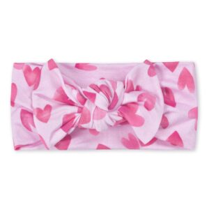 gerber baby girls and boys buttery soft headband with bow with viscose made from eucalyptus, heart felt, one size