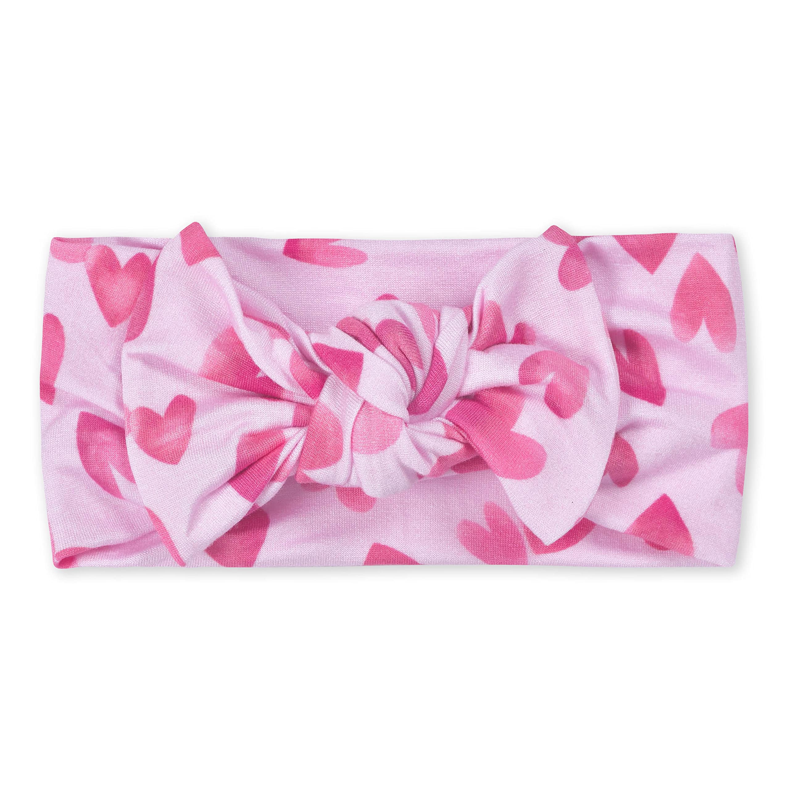 Gerber Baby Girls and Boys Buttery Soft Headband with Bow with Viscose Made from Eucalyptus, Heart Felt, One Size